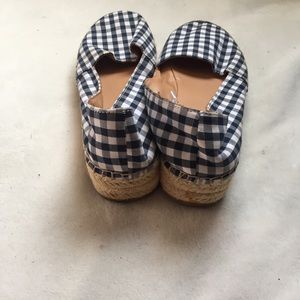 Merona | Shoes | Merona Espadrille Blue White Checkered Slip On | Poshmark